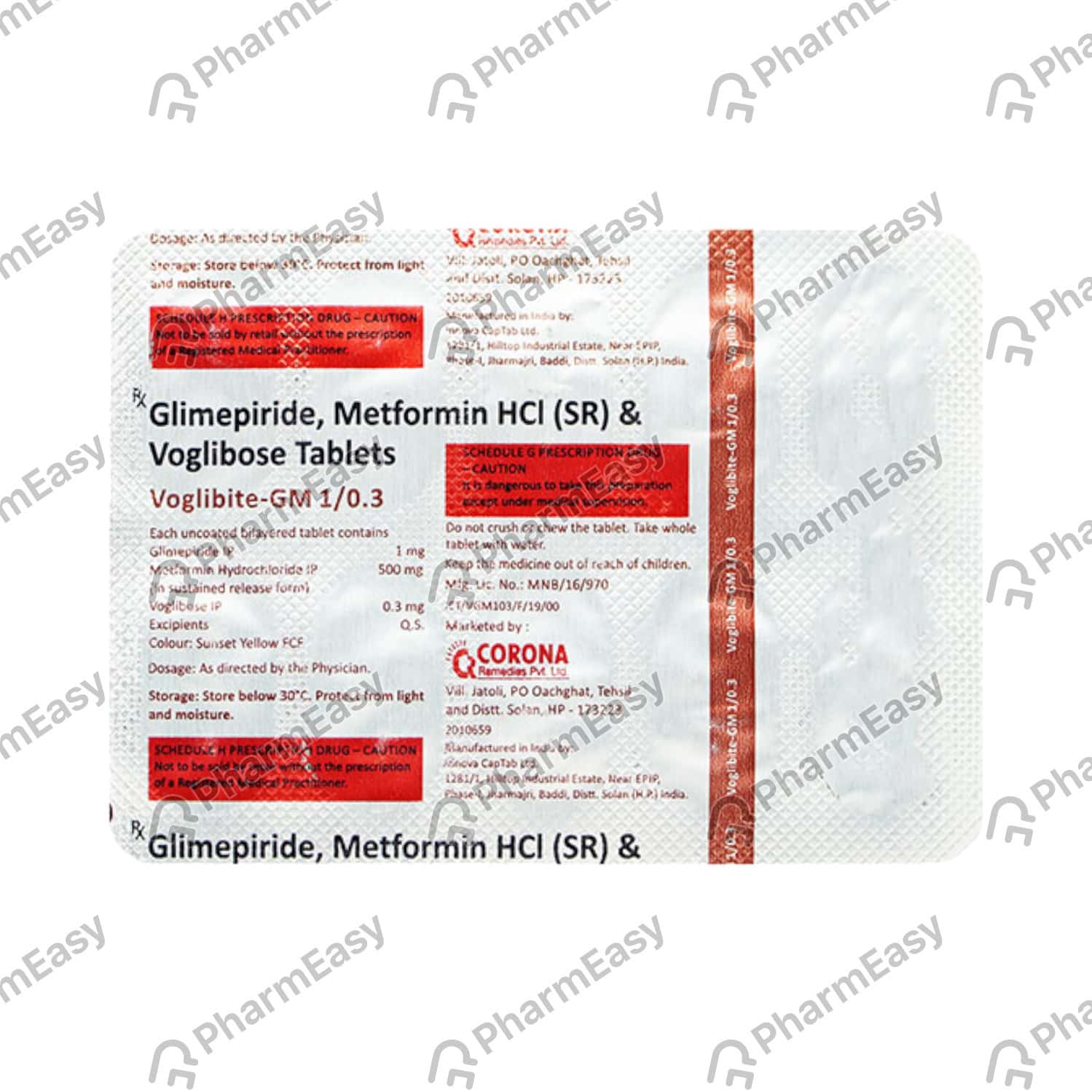 Voglibite Gm 1/0.3 Strip Of 10 Tablets: Uses, Side Effects, Price ...