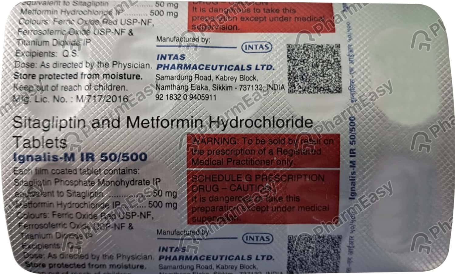 Ignalis M Ir 50/500mg Strip Of 10 Tablets: Uses, Side Effects, Price ...