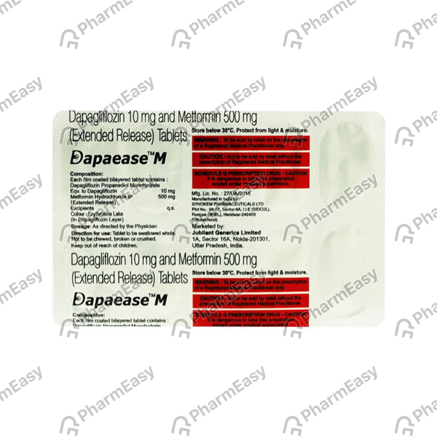 Buy Dapaease M Strip Of 10 Tablets Online at Flat 15% OFF | PharmEasy