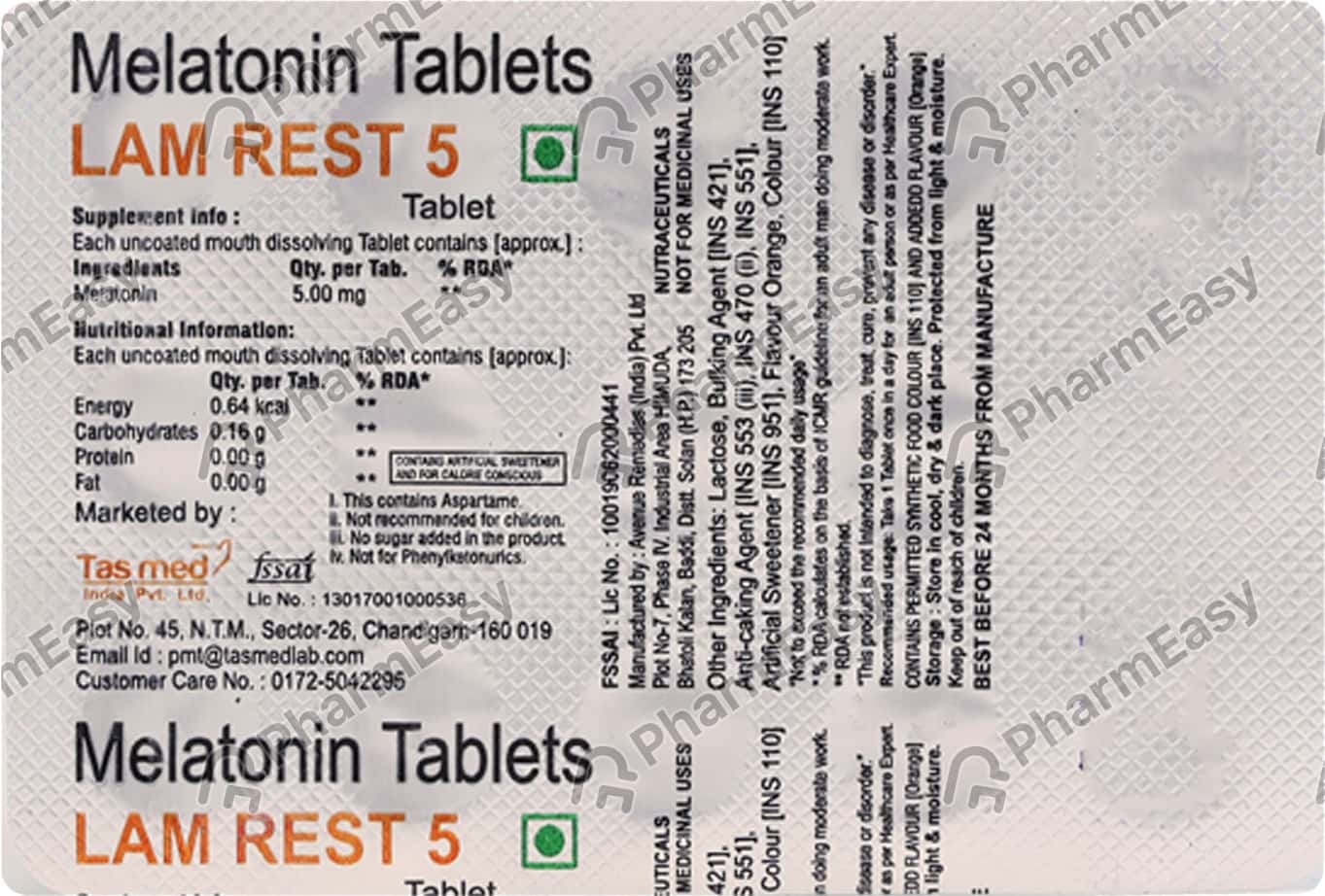 Buy Lamrest 5 MG Tablet (15) Online at Flat 15% OFF | PharmEasy