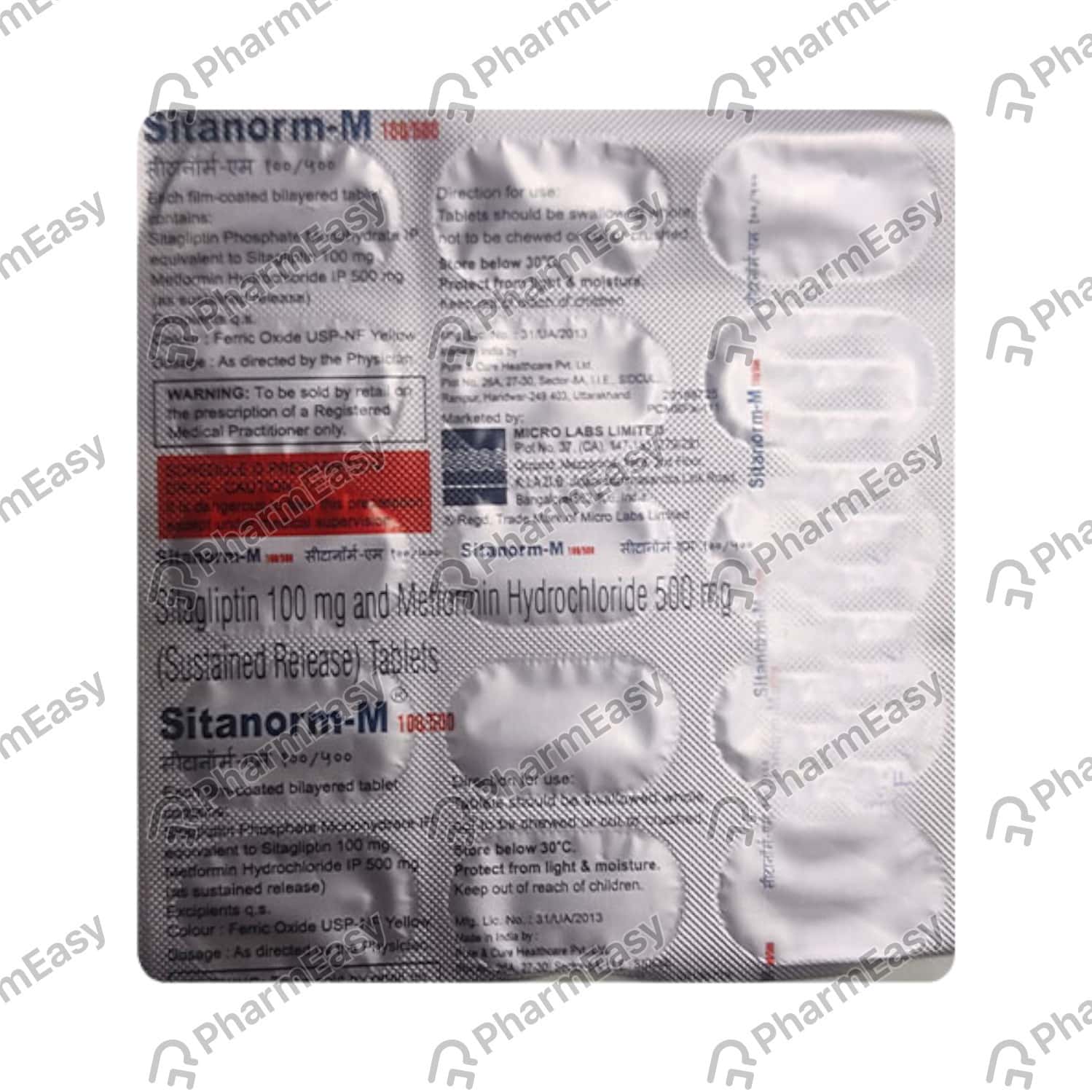 Sitanorm M 100/500mg Strip Of 15 Tablets: Uses, Side Effects, Price ...
