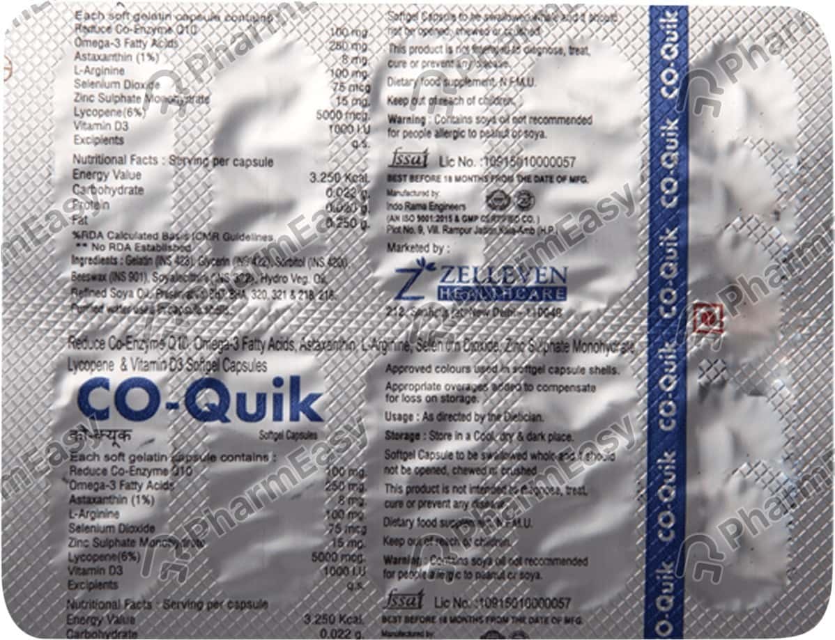 Buy Co Quik Tablet 10'S Online at Flat 15% OFF | PharmEasy