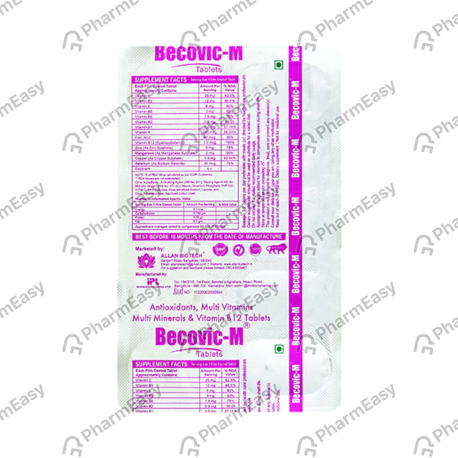 Buy Becovic M Strip Of 10 Tablets Online & Save Up to 24% at PharmEasy