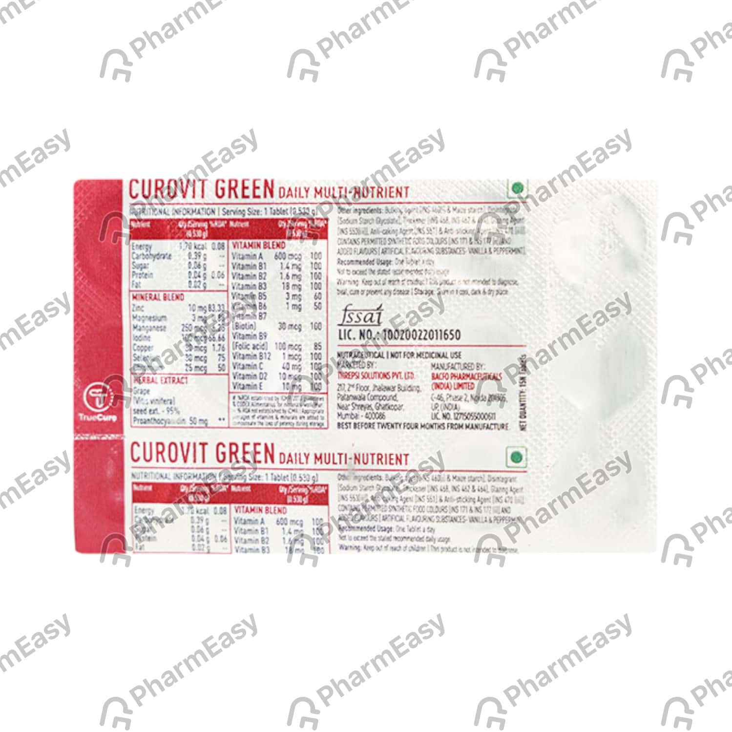 Buy Curovit Green Strip Of 15 Tablets Online at Flat 15% OFF | PharmEasy