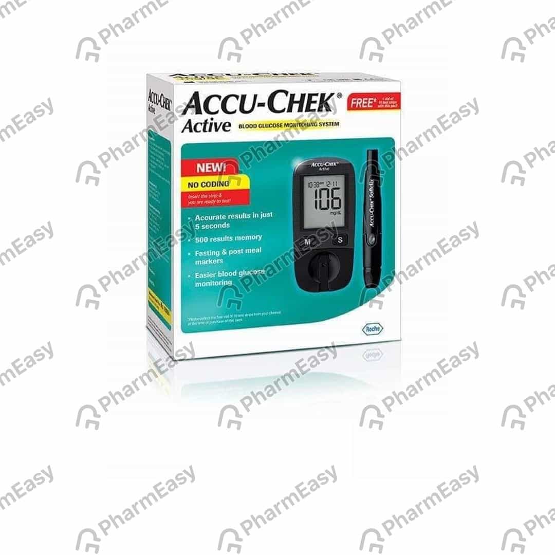Buy ACCU-CHEK ACTIVE WITH 50 TEST STRIPS GLUCOMETER 1 NUMBERS Online ...