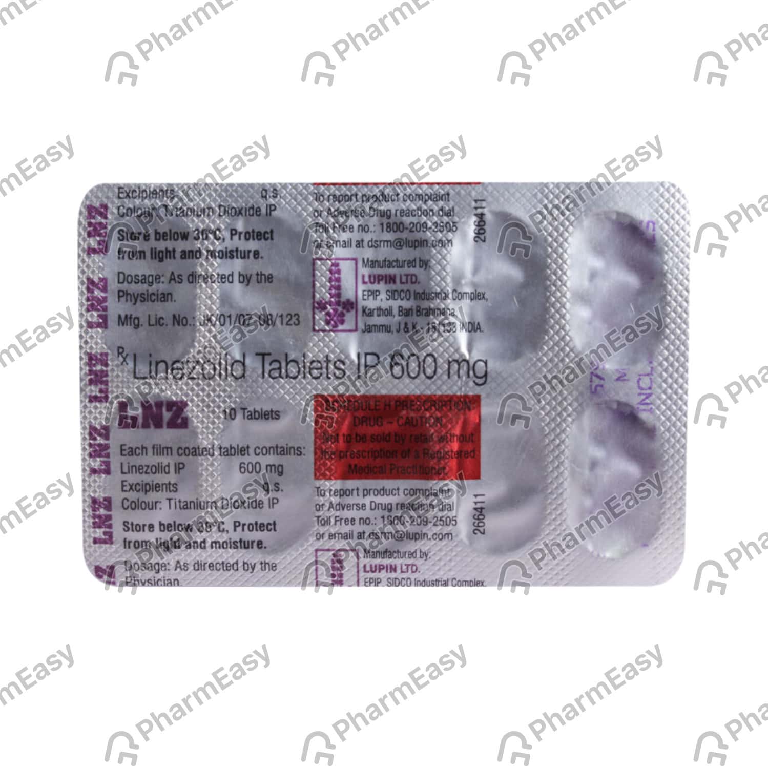 Lnz 600 MG Tablet (10): Uses, Side Effects, Price & Dosage | PharmEasy
