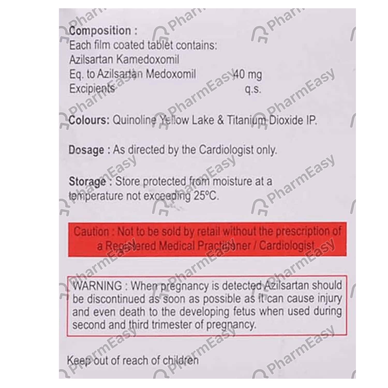 Ziltax 40 MG Tablet (15): Uses, Side Effects, Price & Dosage | PharmEasy