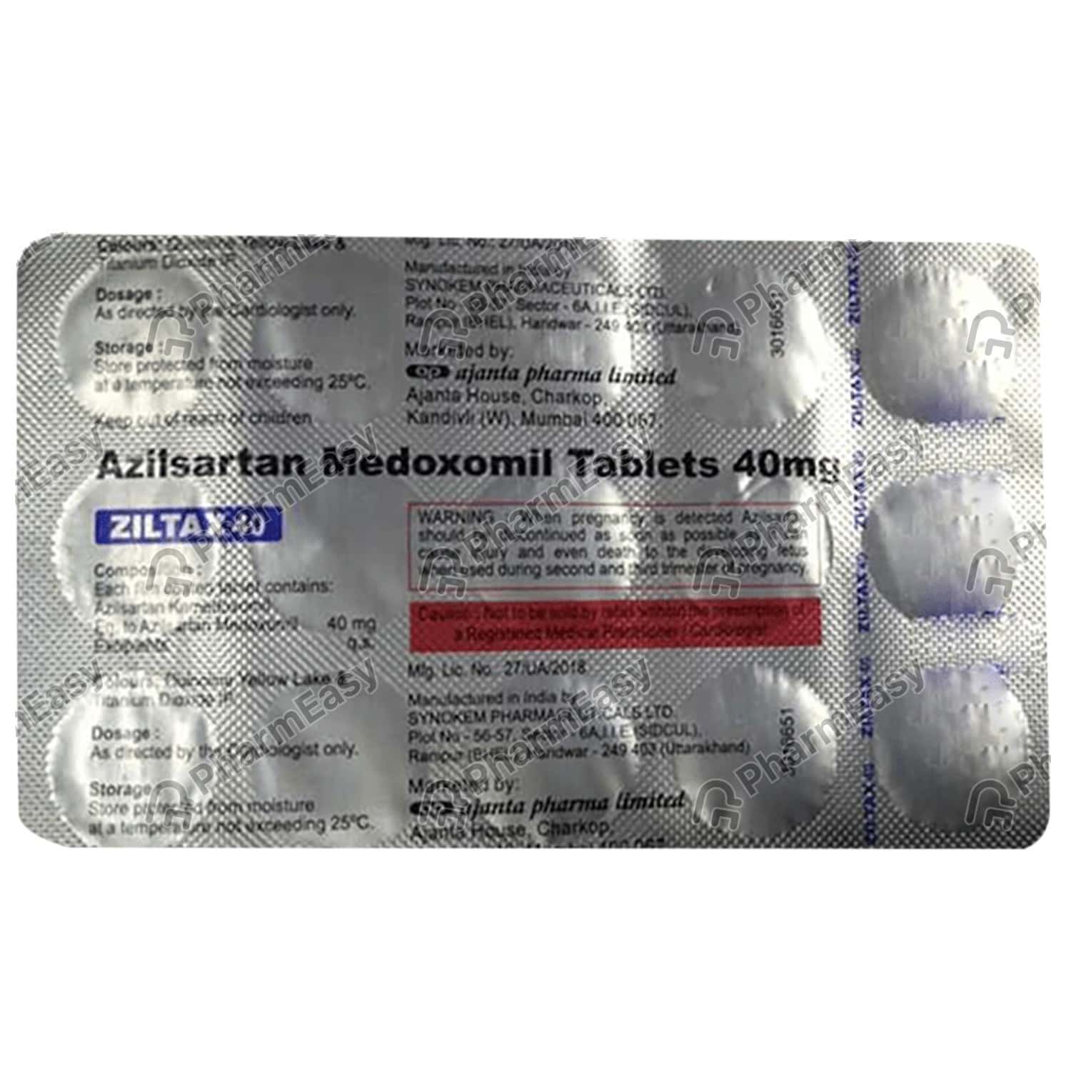 Ziltax 40 MG Tablet (15): Uses, Side Effects, Price & Dosage | PharmEasy