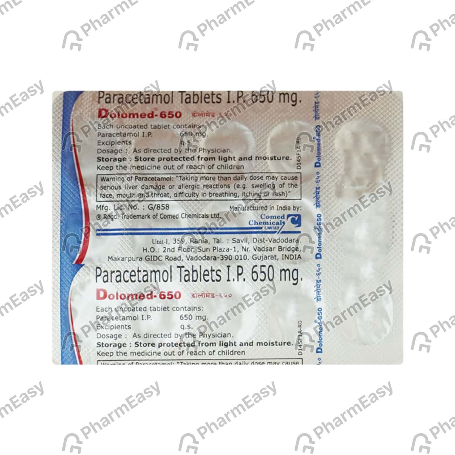 Dolomed 650 MG Tablet (10): Uses, Side Effects, Price & Dosage | PharmEasy