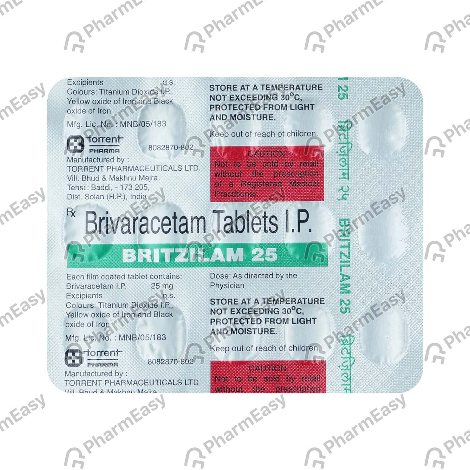 Britzilam 25 MG Tablet (15): Uses, Side Effects, Price & Dosage | PharmEasy