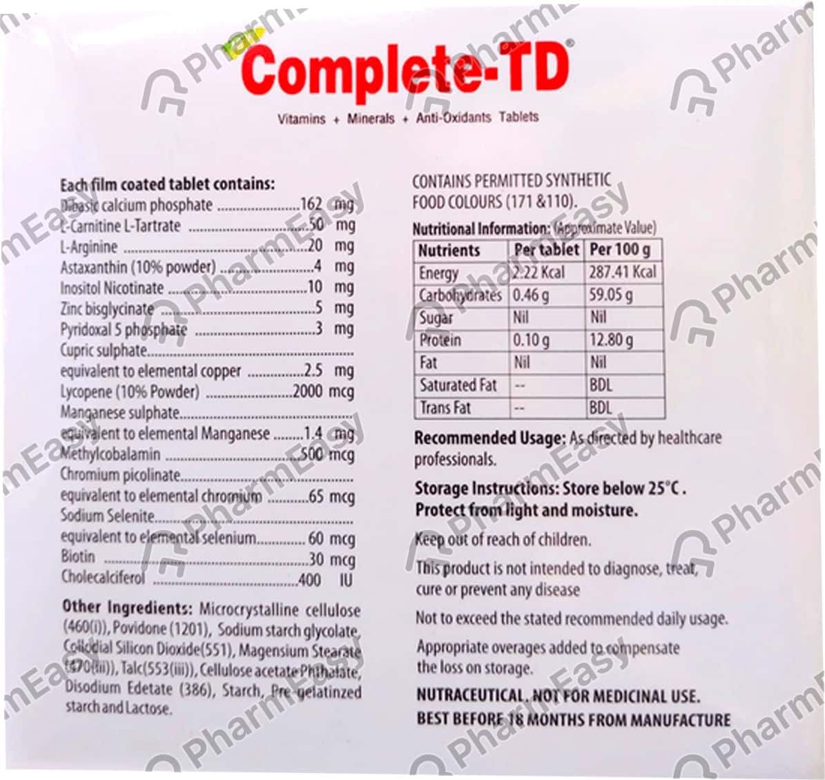 Buy New Complete Td Strip Of 15 Tablets Online at Flat 15% OFF | PharmEasy