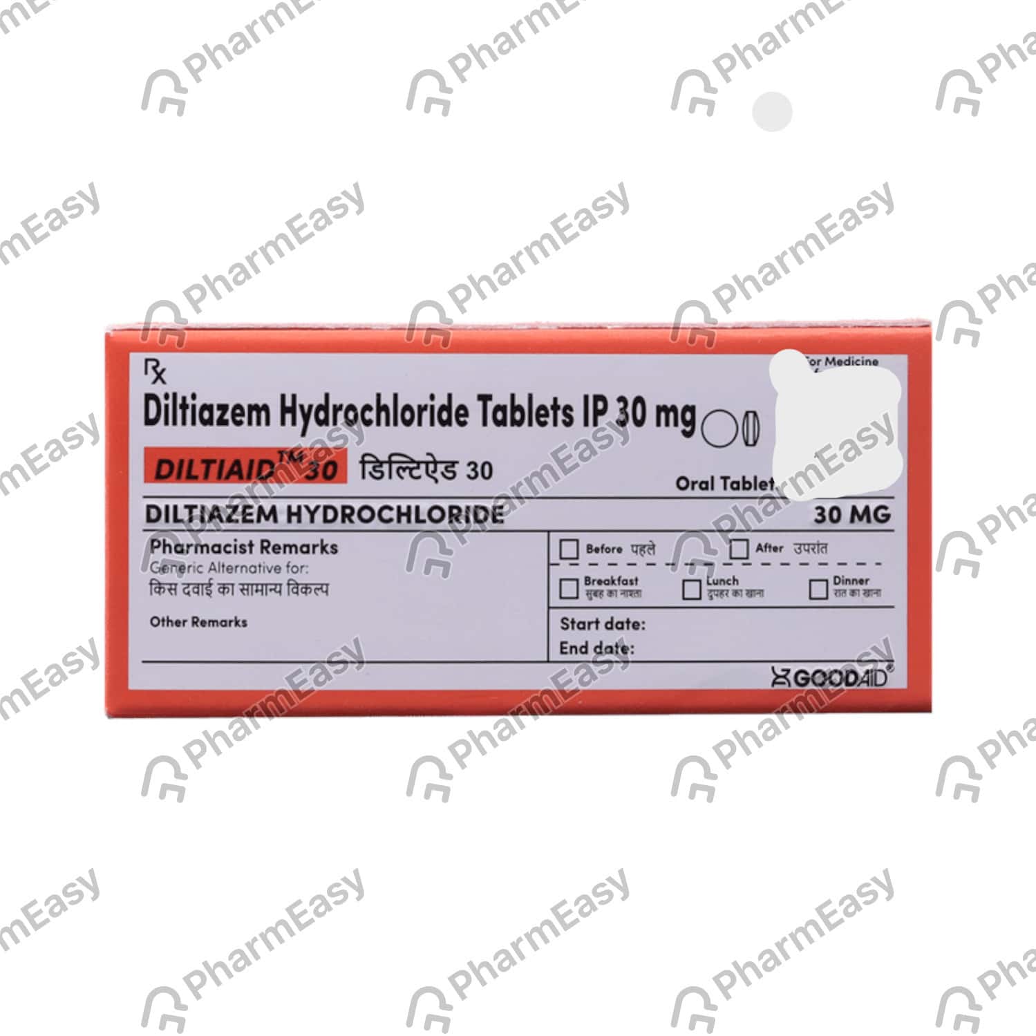 Buy Diltiaid 30 MG Tablet (10) Online at Flat 15% OFF | PharmEasy