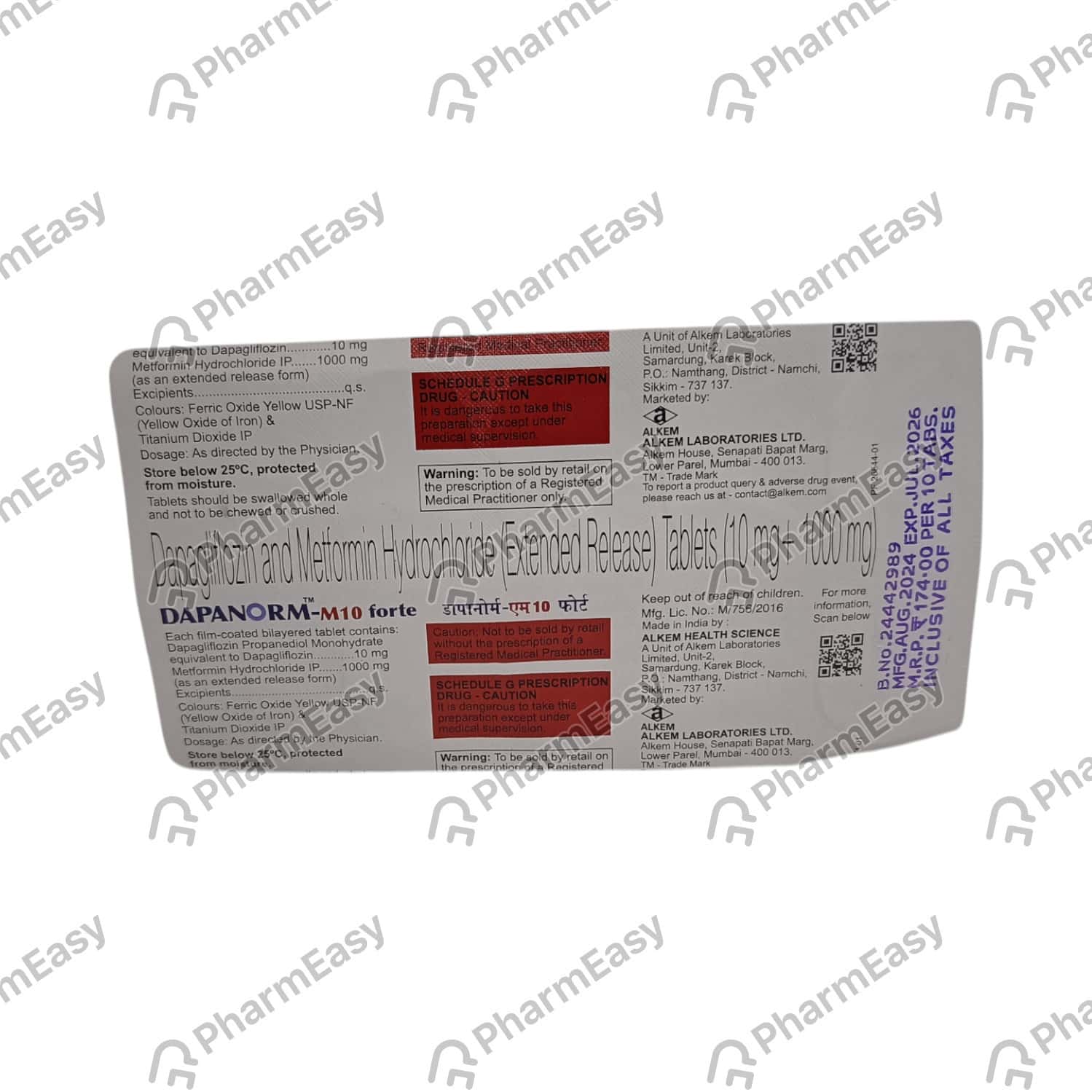 Dapanorm M 10mg Forte Strip Of 10 Tablets: Uses, Side Effects, Price ...