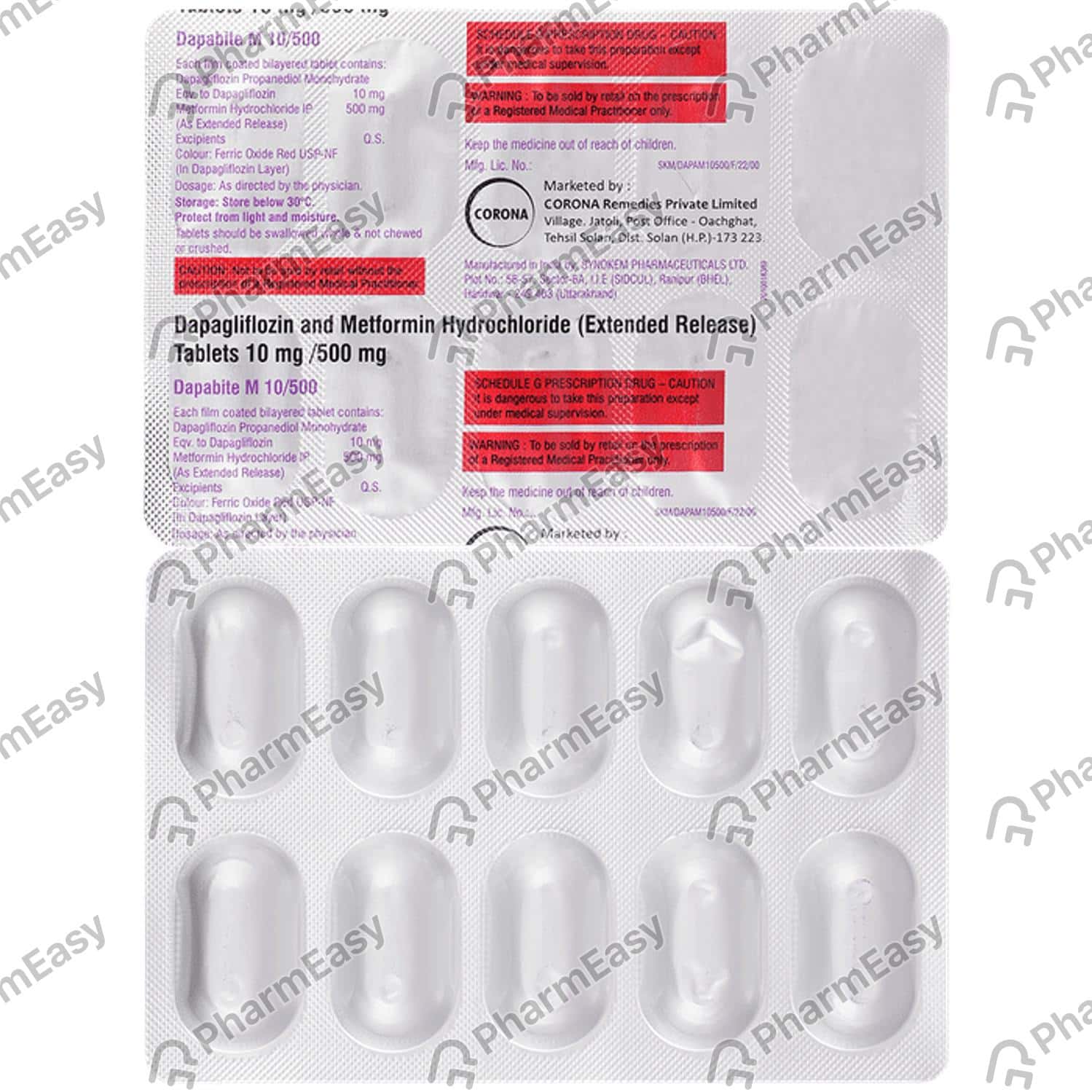 Dapabite M 10/500mg Strip Of 10 Tablets: Uses, Side Effects, Price ...