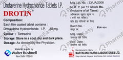 Drotin 40 MG Tablet (15): Uses, Side Effects, Price & Dosage | PharmEasy