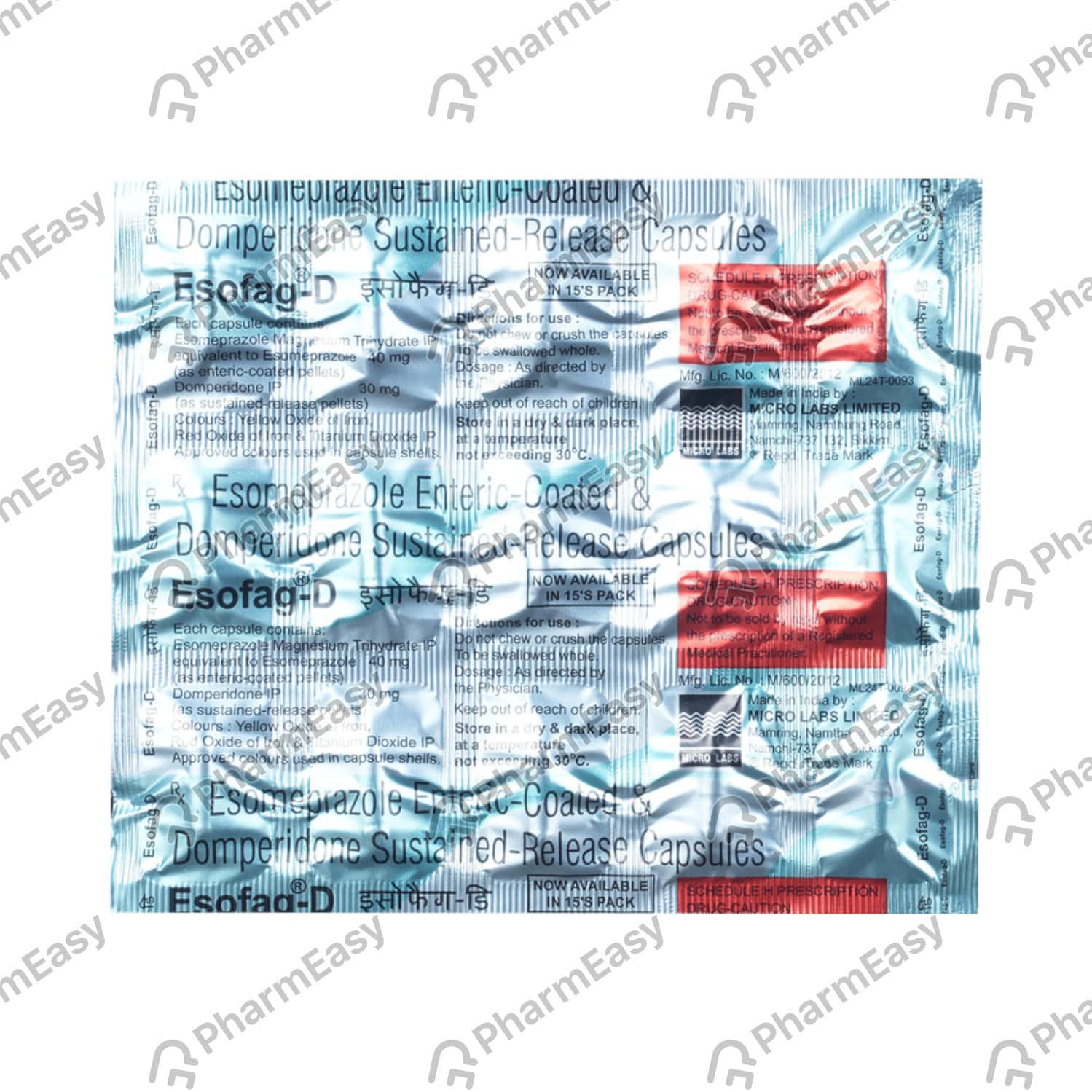 Esofag D Strip Of 15 Capsules: Uses, Side Effects, Price & Dosage ...