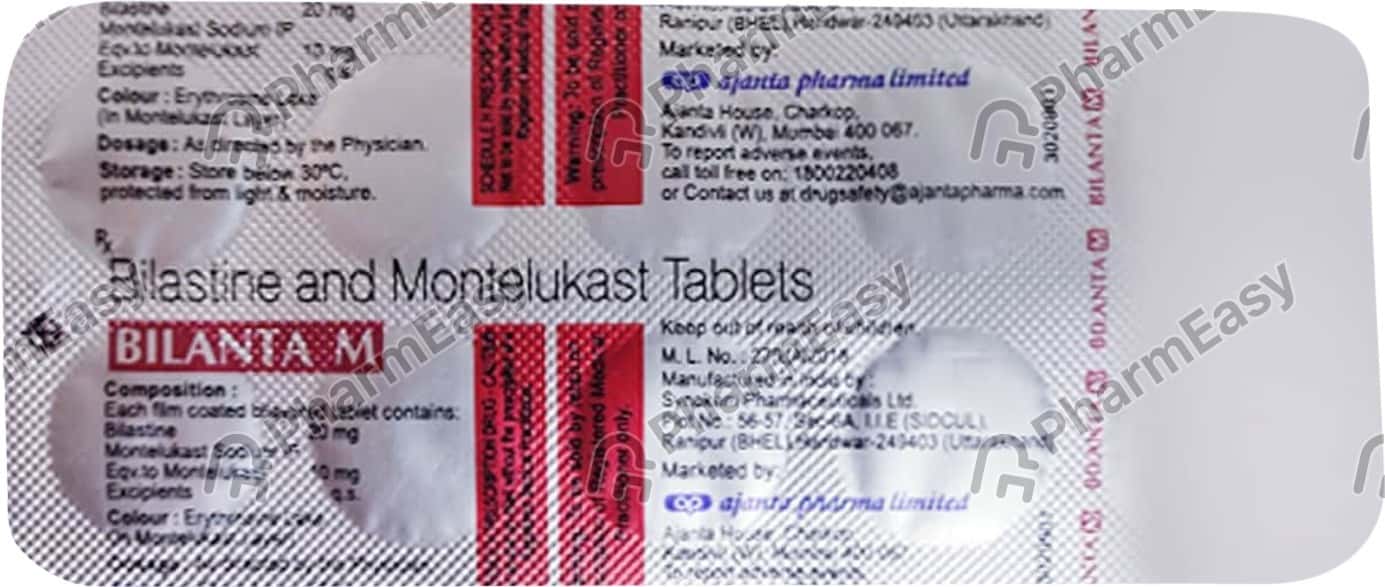 Bilanta M Strip Of 10 Tablets: Uses, Side Effects, Price & Dosage ...