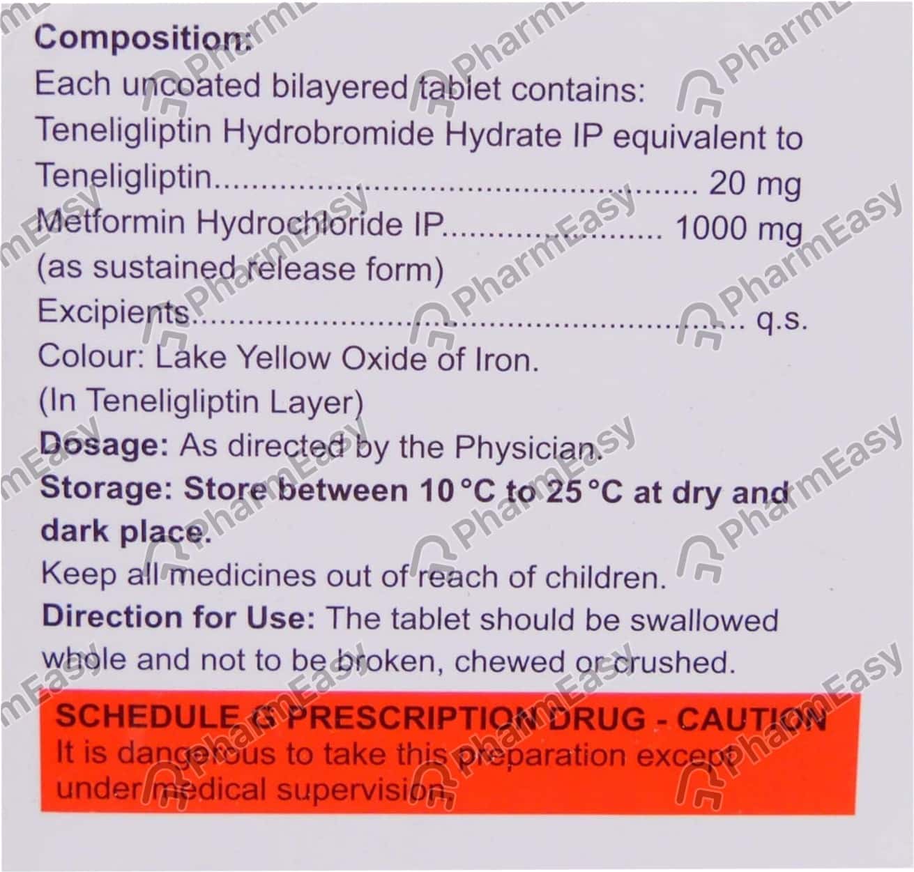 Tendia M Forte Strip Of 15 Tablets: Uses, Side Effects, Price & Dosage ...