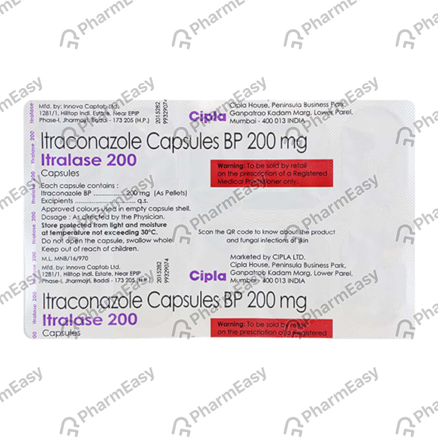 Itralase 200 MG Capsule (10): Uses, Side Effects, Price & Dosage ...