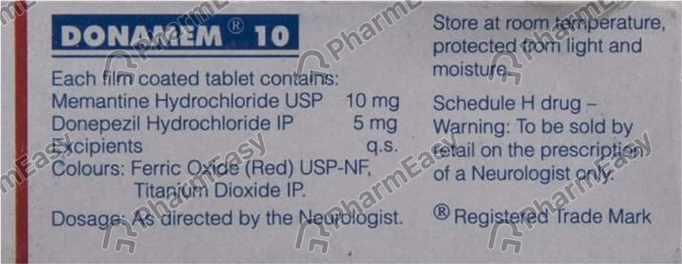 Buy Donamem 10/10mg Strip Of 10 Tablets Online at Flat 15% OFF | PharmEasy