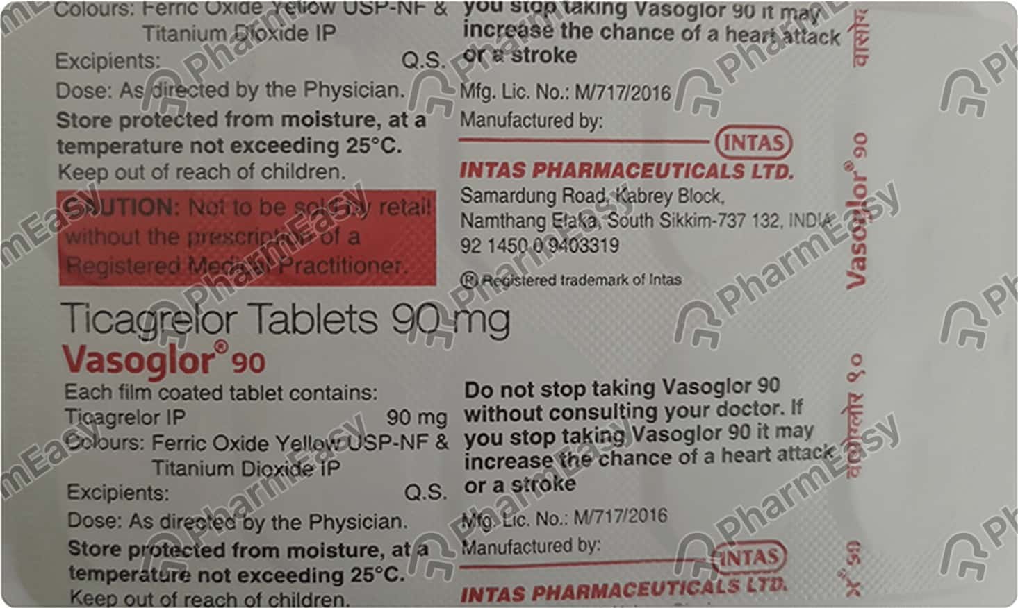 Vasoglor 90 MG Tablet (10): Uses, Side Effects, Price & Dosage | PharmEasy