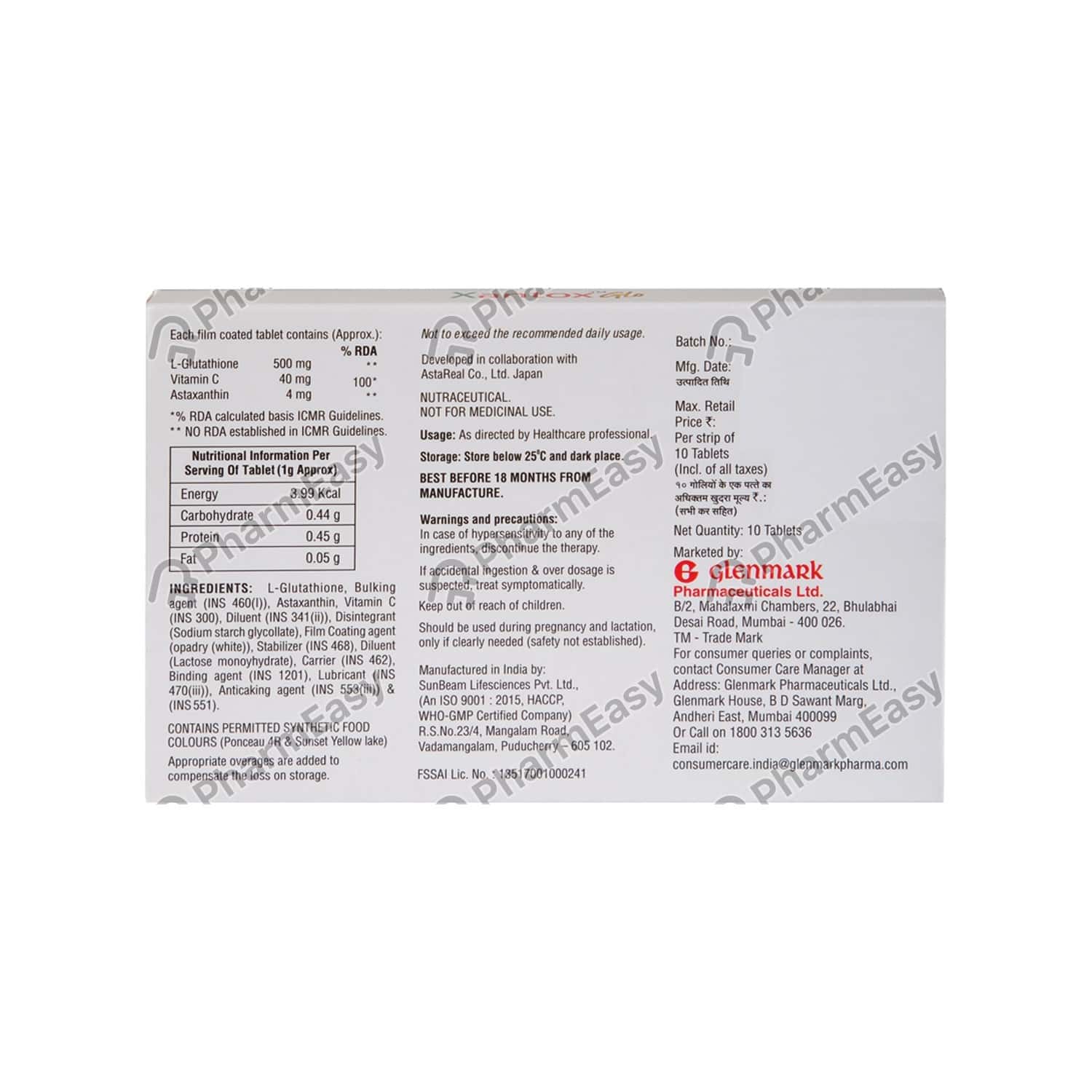 Buy Xantox Glo Tablet 10'S Online at Flat 18% OFF* | PharmEasy