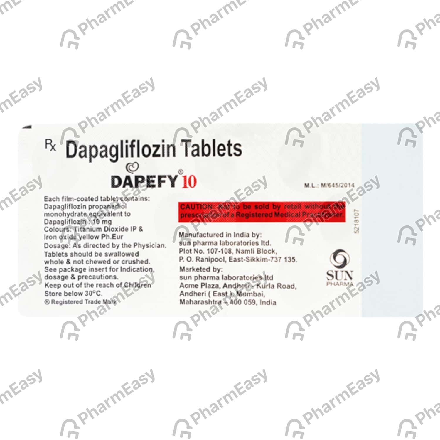 Dapefy 10 MG Tablet (14): Uses, Side Effects, Price & Dosage | PharmEasy