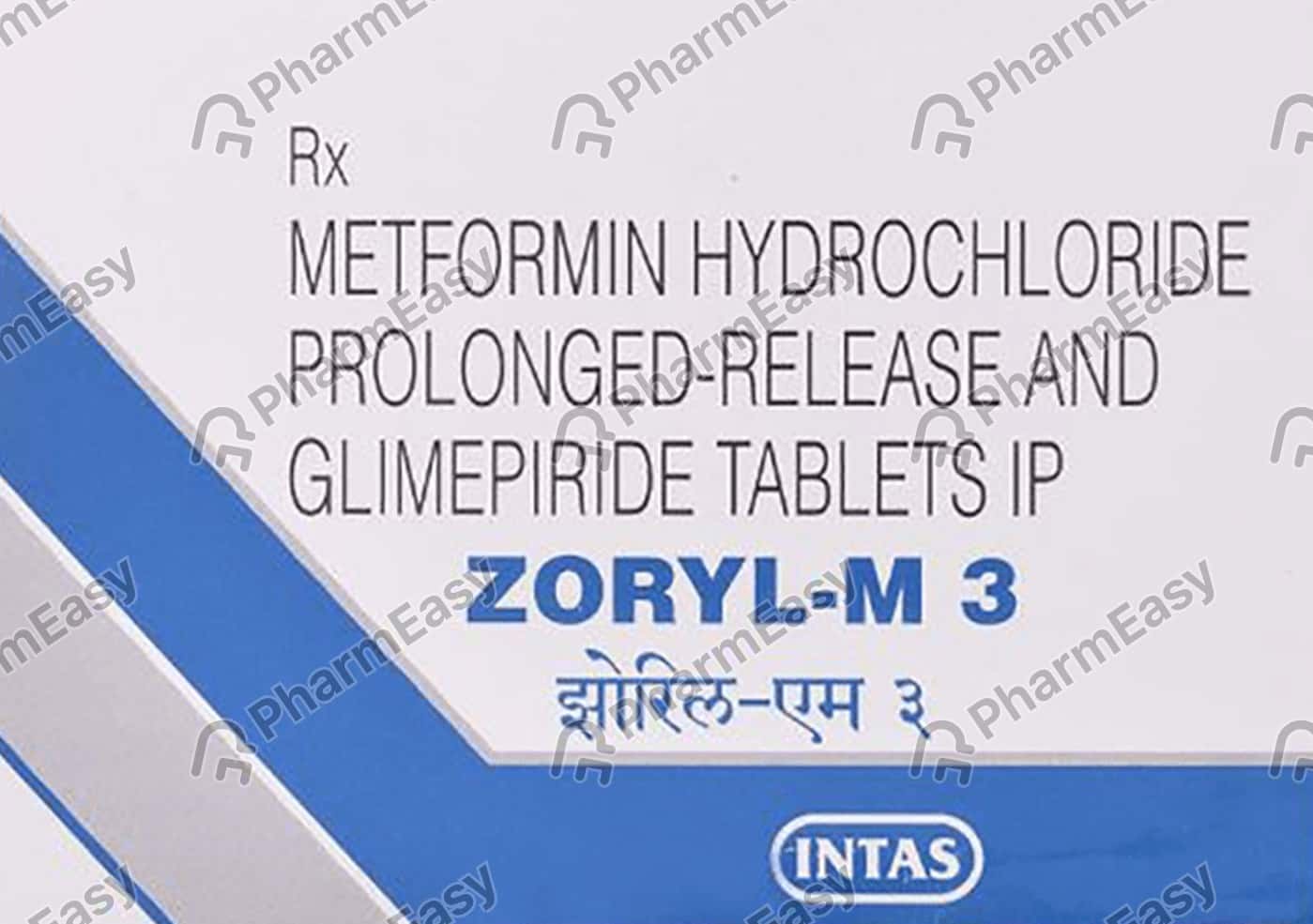 Zoryl M3 Strip Of 15 Tablets: Uses, Side Effects, Price & Dosage | PharmEasy