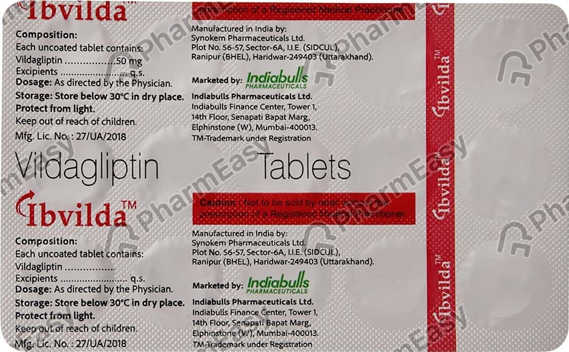 Ibvilda 50 MG Tablet (15): Uses, Side Effects, Price & Dosage | PharmEasy