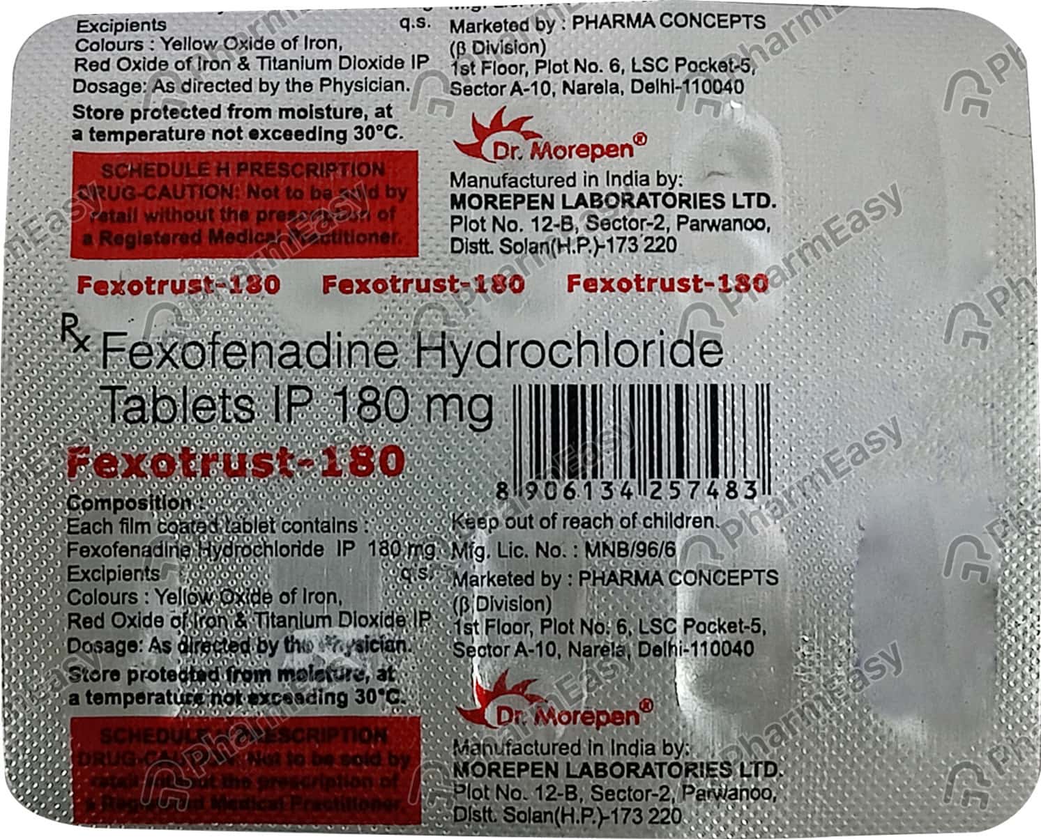 Fexotrust 180 MG Tablet (10): Uses, Side Effects, Price & Dosage ...