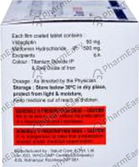 Gluvas M 500mg Strip Of 10 Tablets: Uses, Side Effects, Price & Dosage ...