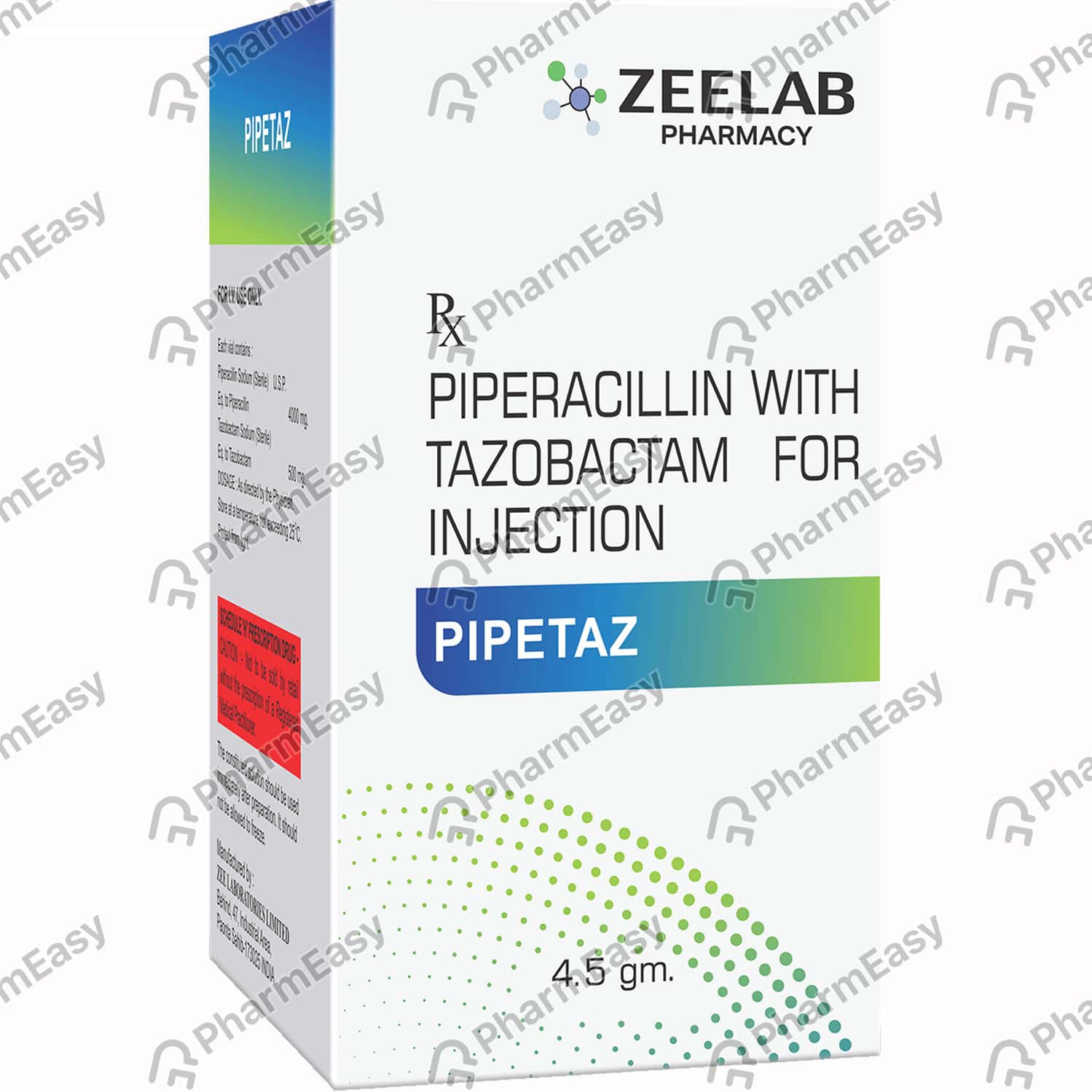Buy Pipetaz 4.5gm Dry Vial Of 1 Powder For Injection Online at Flat 15% ...