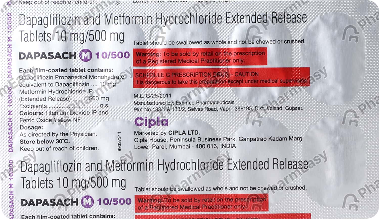 Buy Dapasach M 10/500mg Strip Of 10 Tablets Online at Flat 15% OFF ...