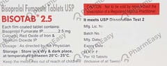 Bisotab 2.5 MG Tablet (10): Uses, Side Effects, Price & Dosage | PharmEasy