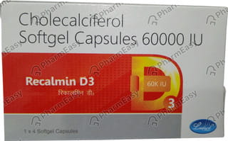 Recalmin D3 60000 IU Capsule (4): Uses, Side Effects, Price & Dosage ...