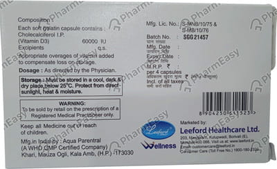 Recalmin D3 60000 IU Capsule (4): Uses, Side Effects, Price & Dosage ...