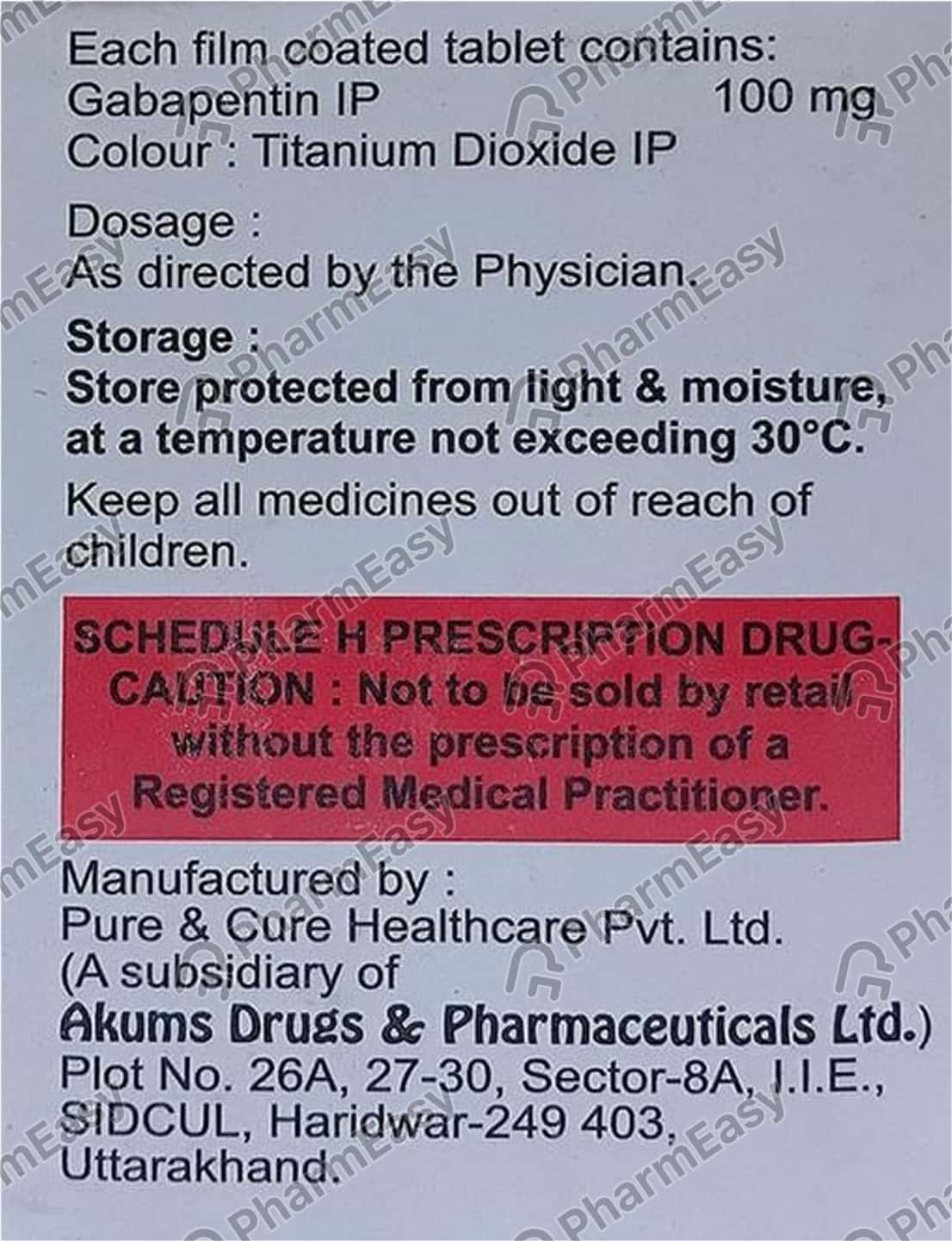 Gabapax 100 MG Tablet (15): Uses, Side Effects, Price & Dosage | PharmEasy