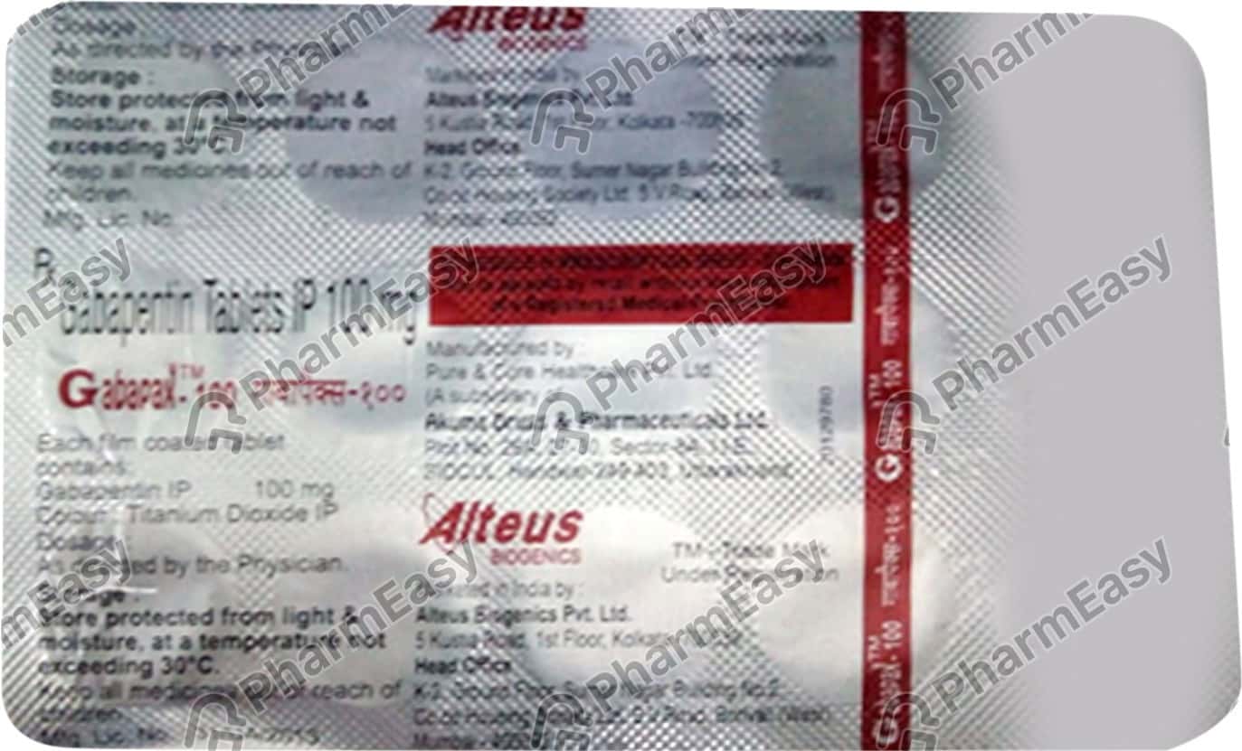 Gabapax 100 MG Tablet (15): Uses, Side Effects, Price & Dosage | PharmEasy