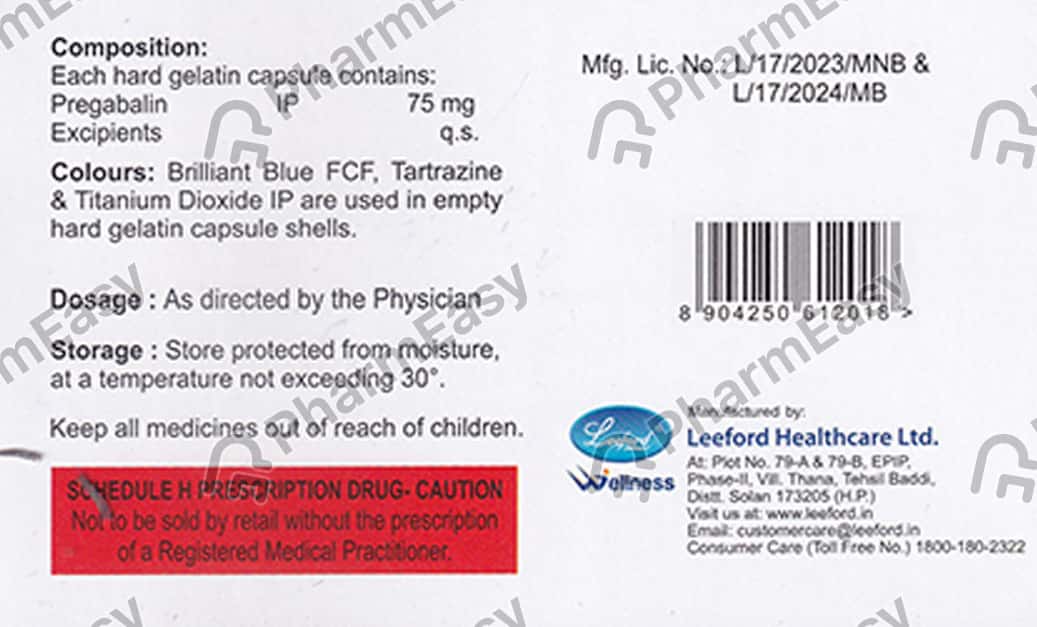 Pegabanyl 75 MG Capsule (10): Uses, Side Effects, Price & Dosage ...