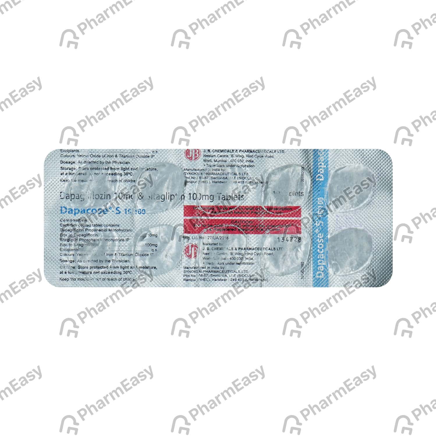 Dapacose S 10/100mg Strip Of 10 Tablets: Uses, Side Effects, Price & Dosage | PharmEasy