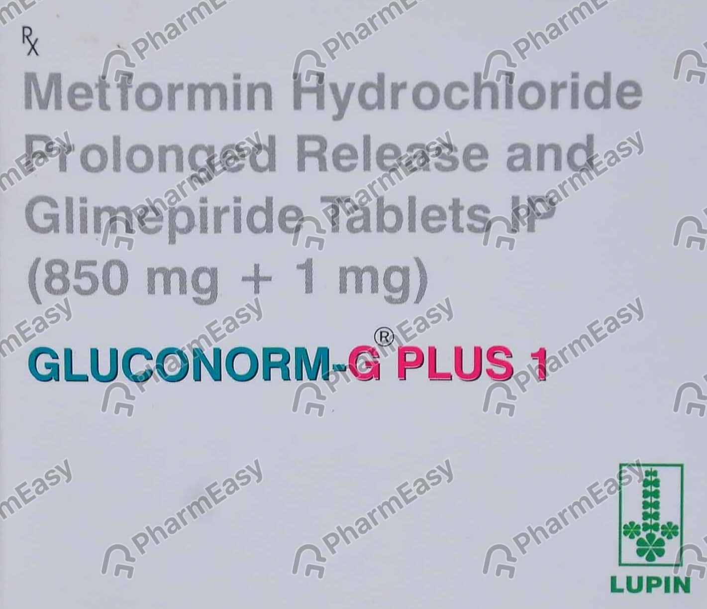 Gluconorm G Plus 1mg Strip Of 15 Tablets: Uses, Side Effects, Price ...