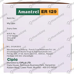 Amantrel Er 129 MG Tablet (10): Uses, Side Effects, Price & Dosage ...