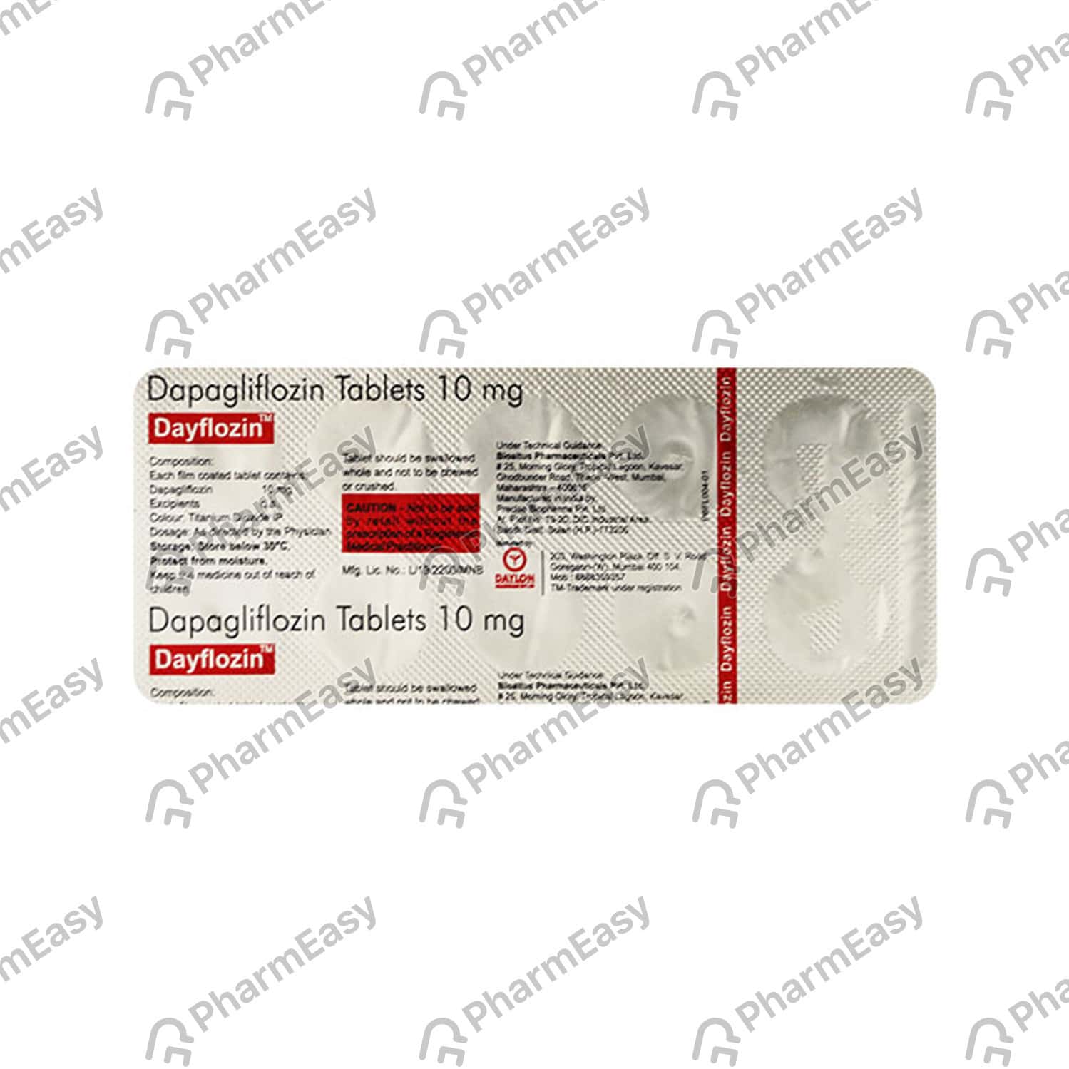 Dayflozin 10 MG Tablet (10): Uses, Side Effects, Price & Dosage | PharmEasy