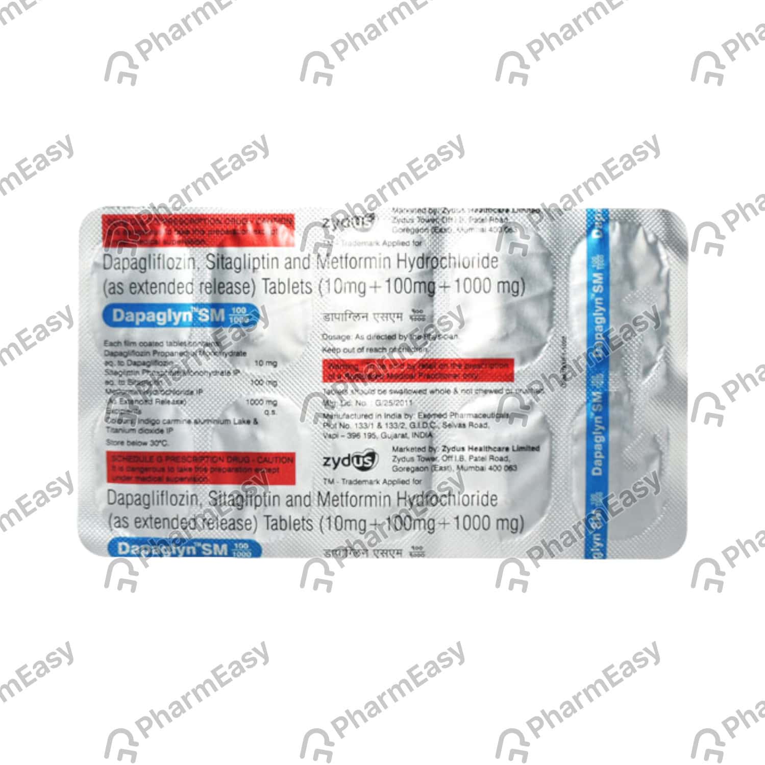 Dapaglyn Sm 100/1000mg Strip Of 10 Tablets: Uses, Side Effects, Price ...