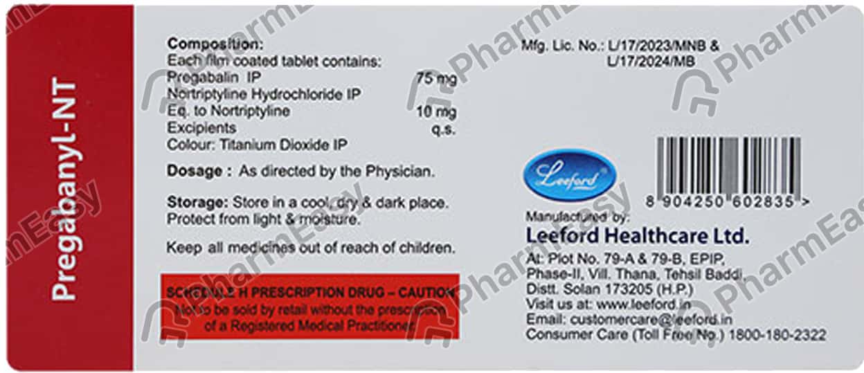 Pegabanyl Nt Strip Of 10 Tablets: Uses, Side Effects, Price, Dosage ...