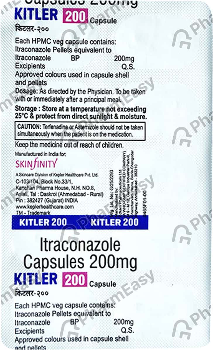 Kitler 200 MG Capsule (10): Uses, Side Effects, Price & Dosage | PharmEasy