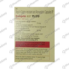 Ecosprin Av 75/20mg Strip Of 15 Capsules: Uses, Side Effects, Price ...