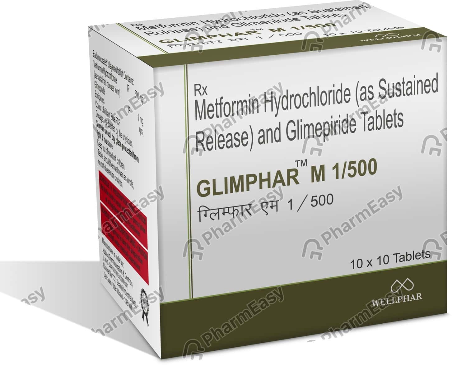 Glimphar M 1/500mg Strip Of 10 Tablets: Uses, Side Effects, Price ...