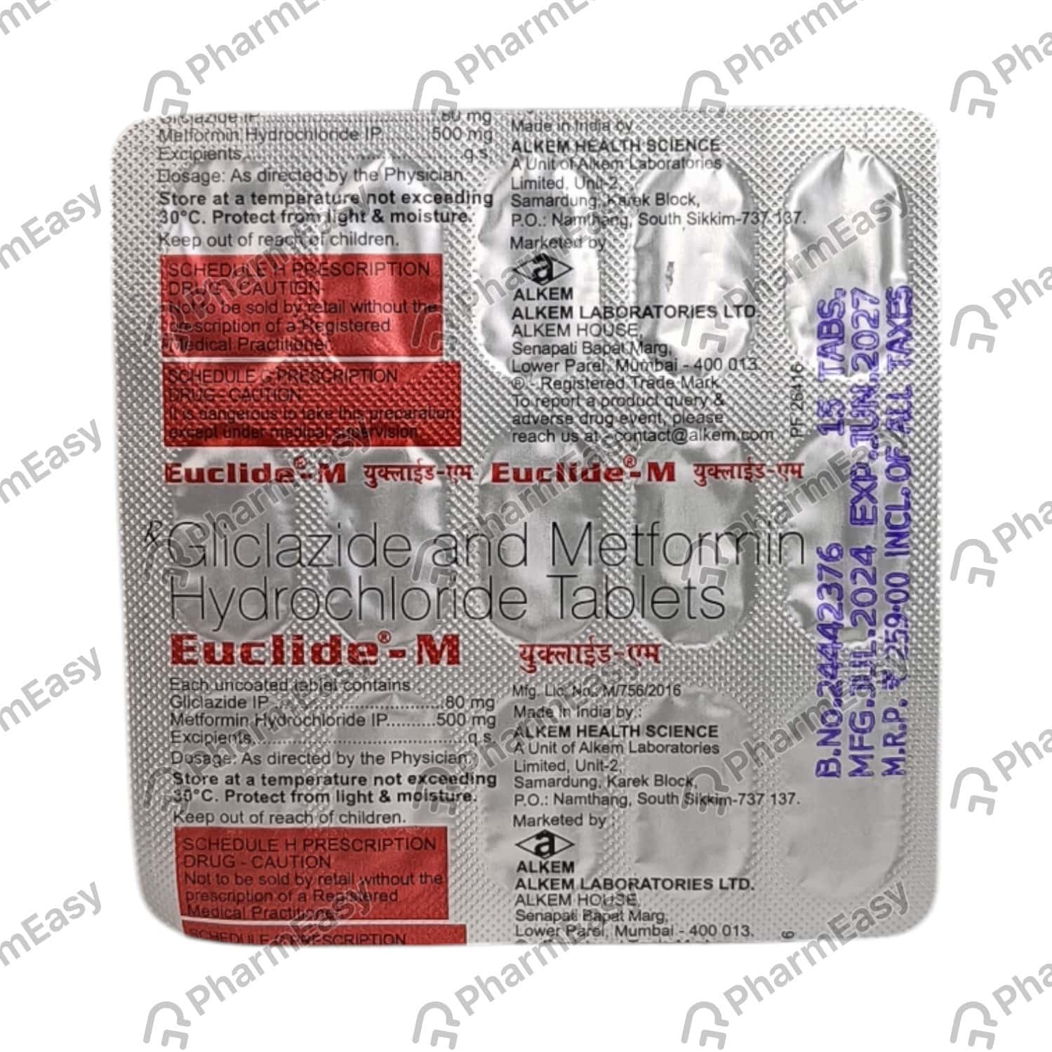 Euclide M Strip Of 15 Tablets: Uses, Side Effects, Price & Dosage ...