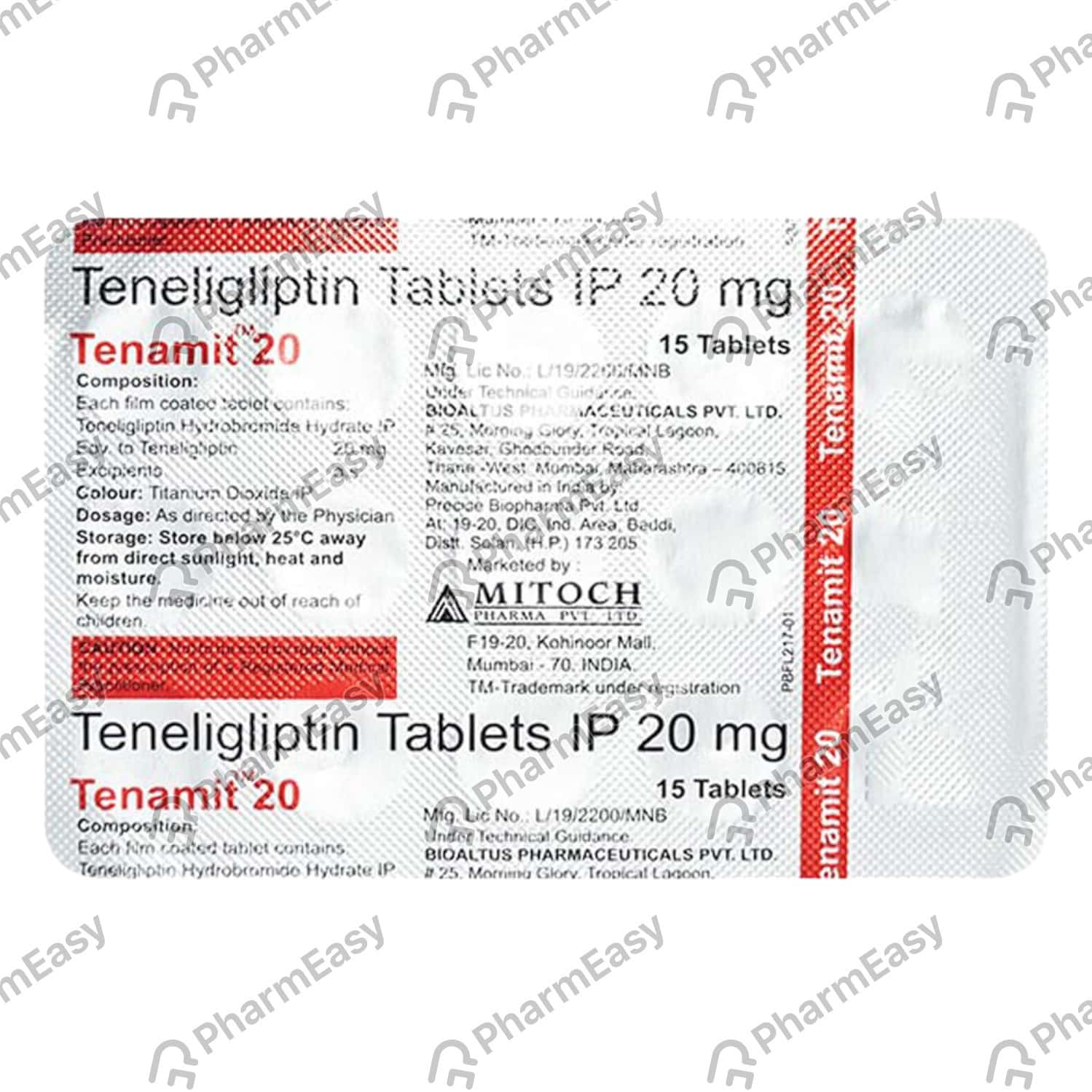 Buy Tenamit 20 MG Tablet (15) Online at Flat 15% OFF | PharmEasy